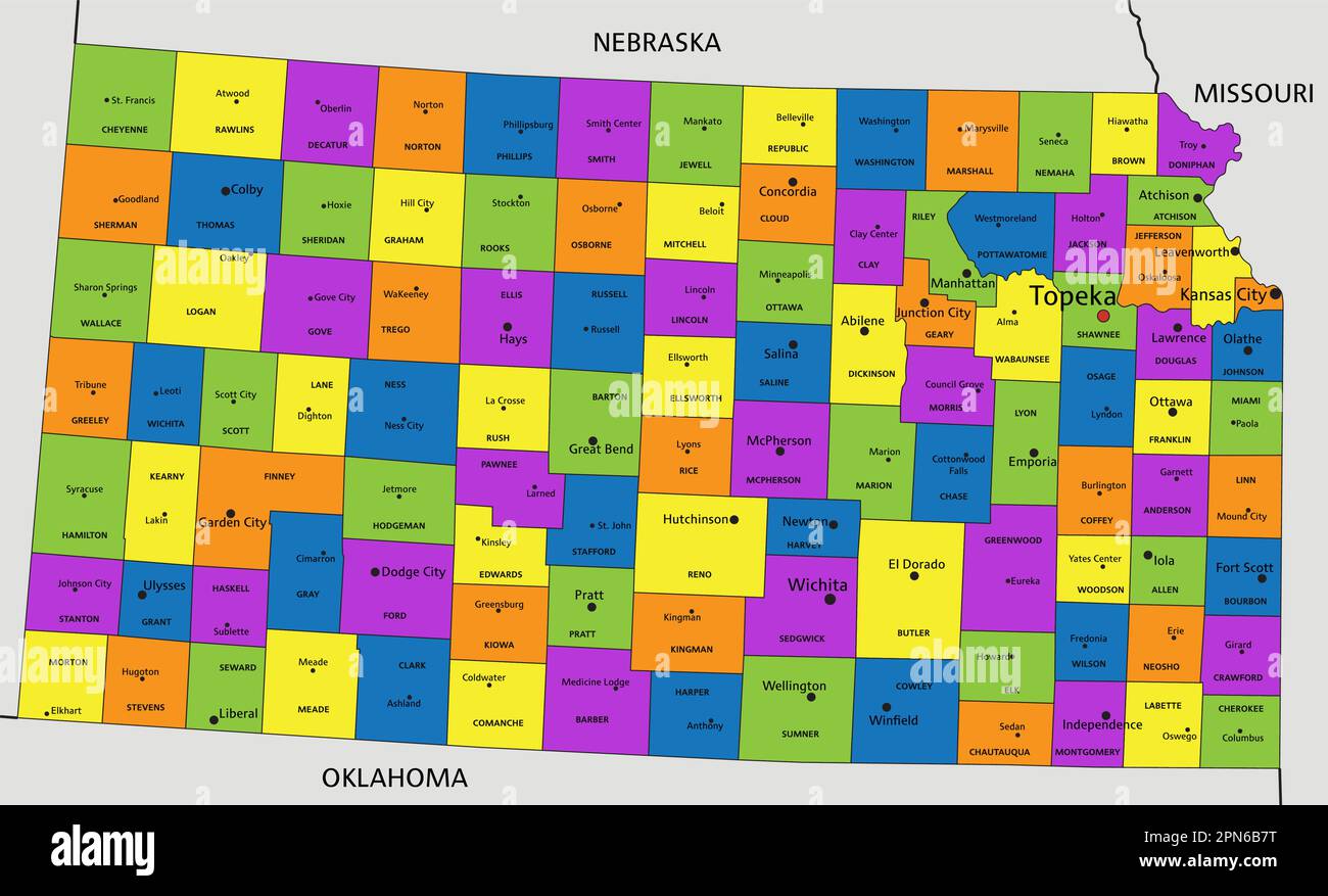 political map of kansas