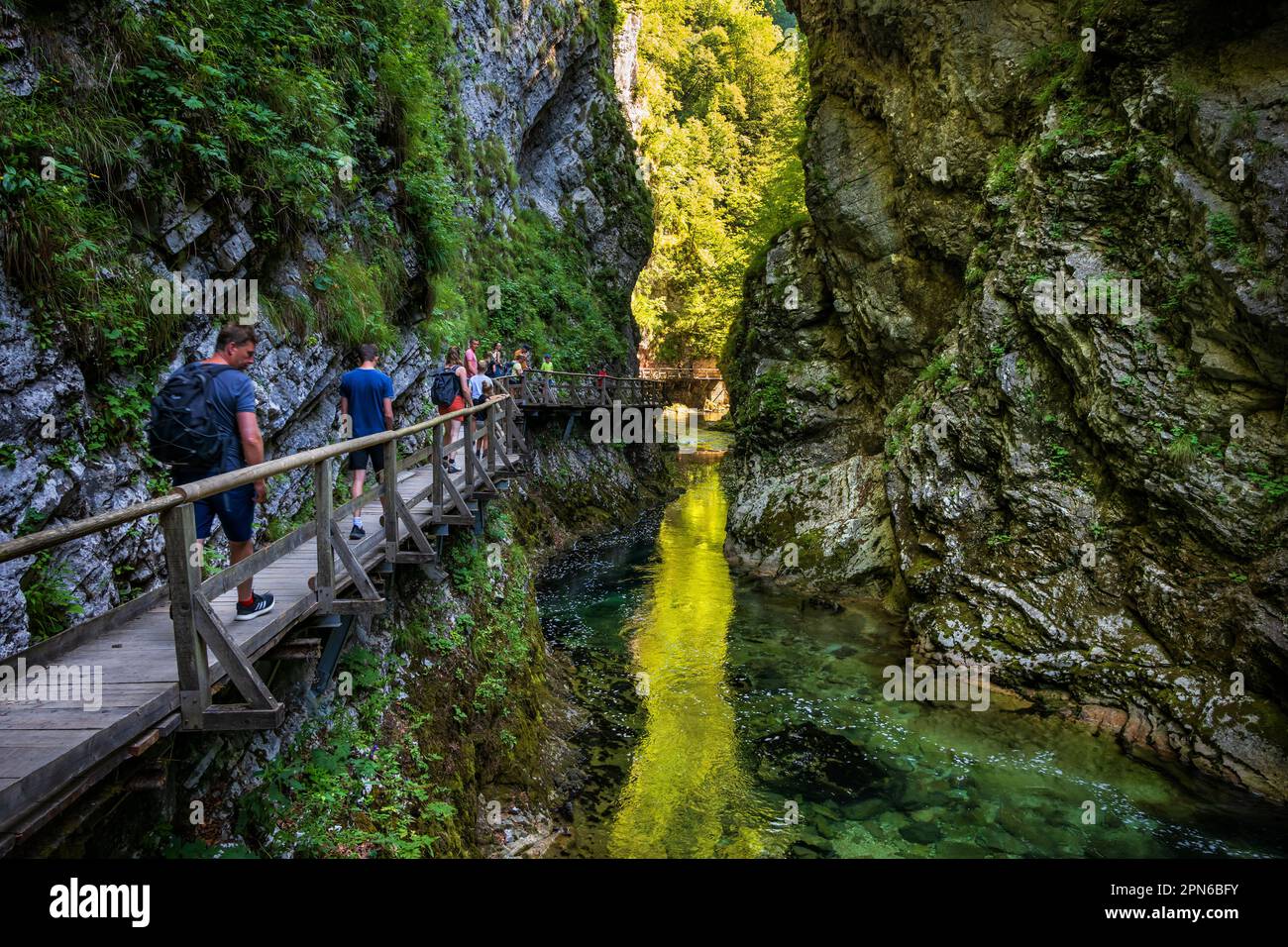 The Vintgar Gorge in Triglav National Park, Slovenia. Scenic landscape ...