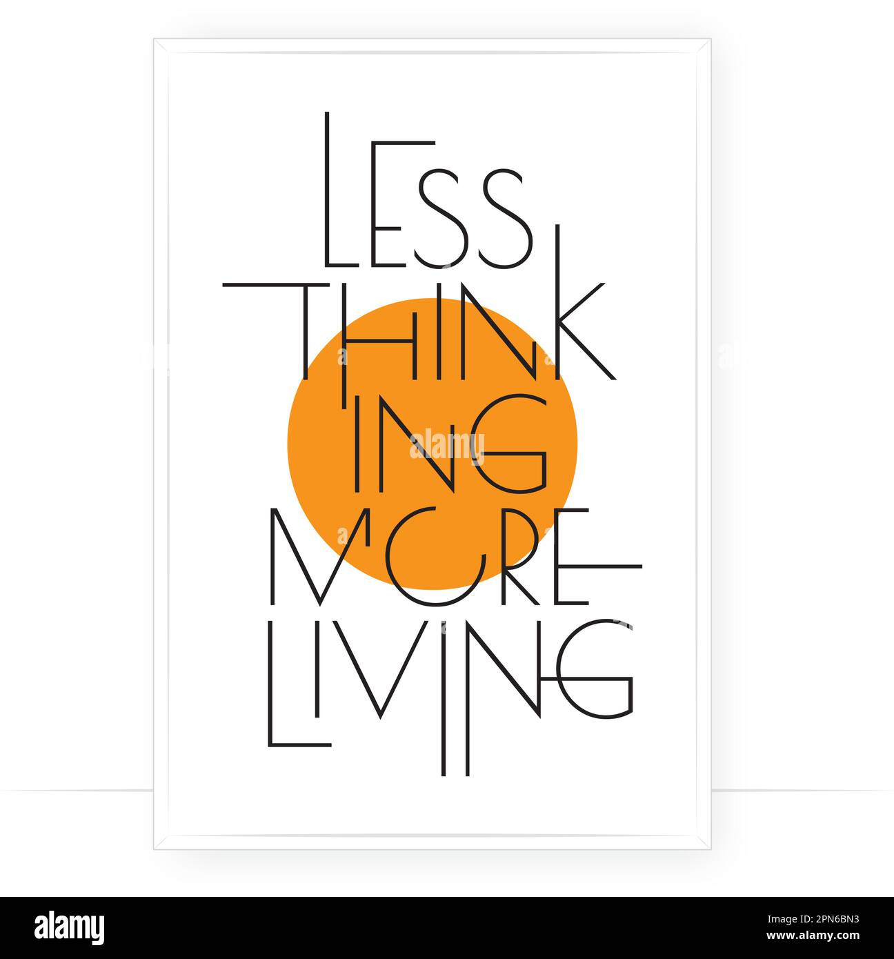Less thinking more living, vector. Wording design, lettering ...