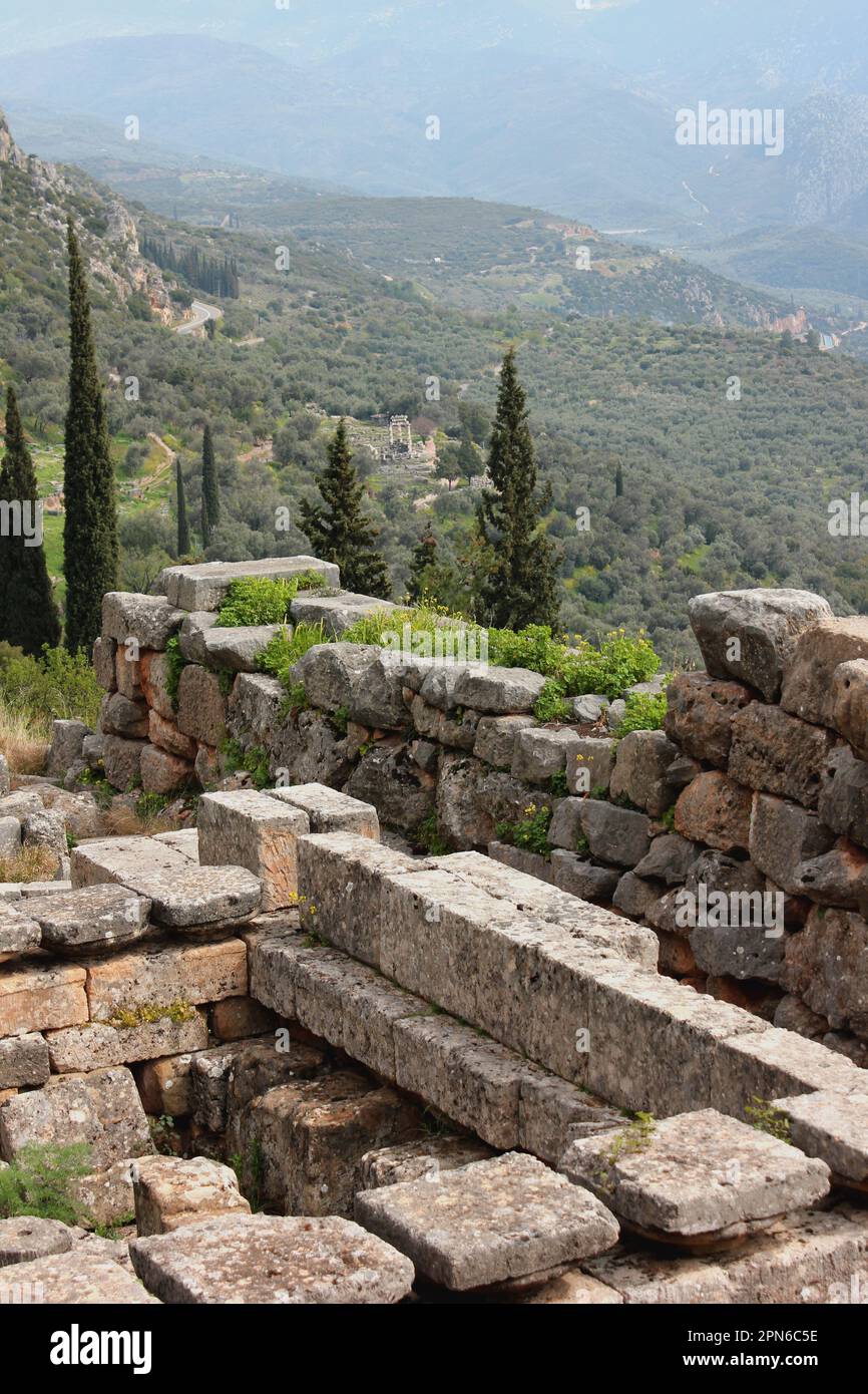 Treasury of the Sicyonians at Delphi, Greece Stock Photo - Alamy