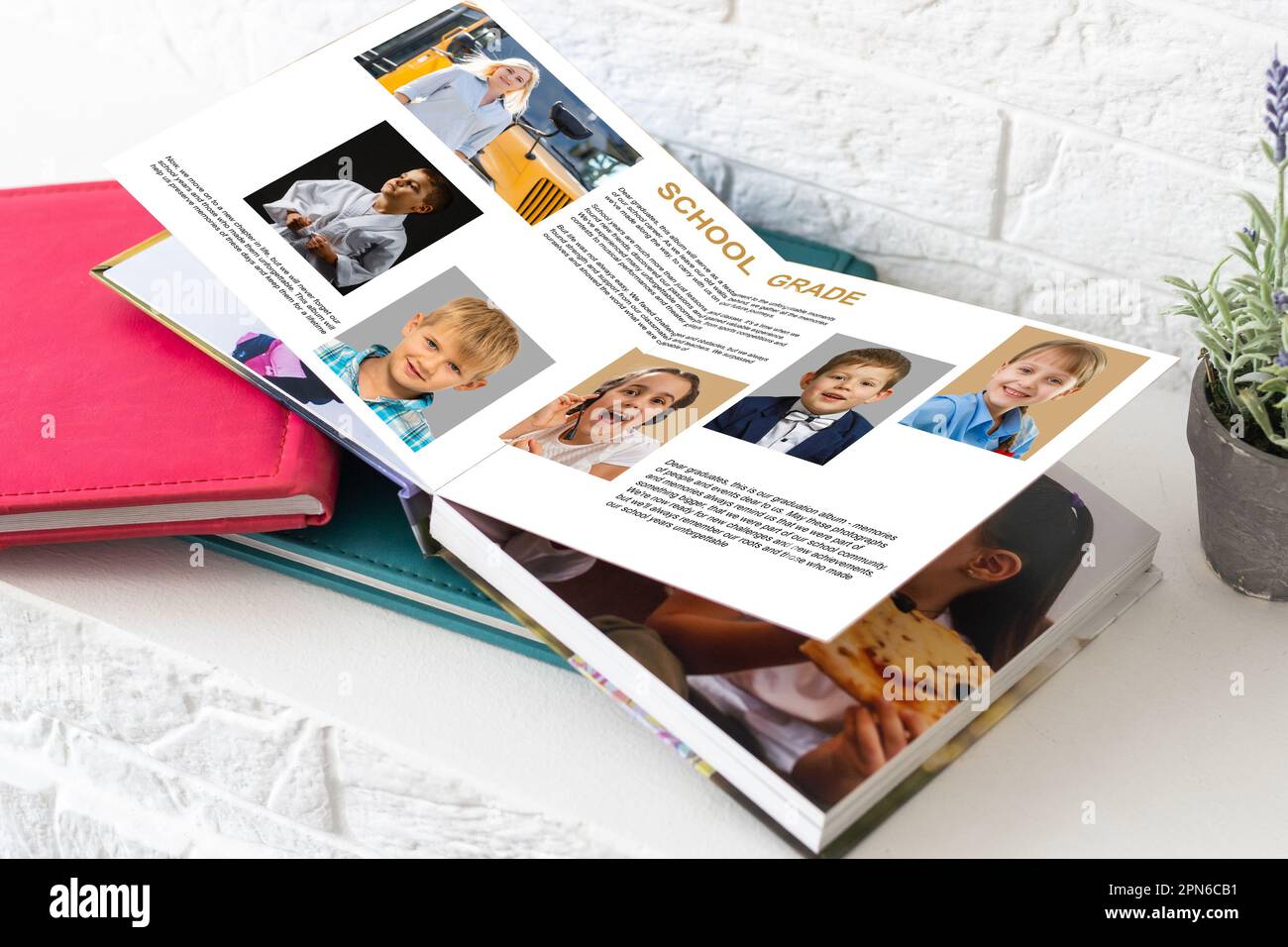 graduation album, photo book, image stories Stock Photo - Alamy