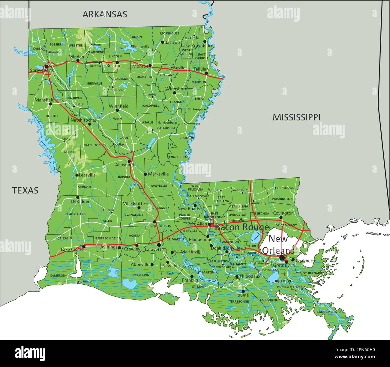 Louisiana Geography Map