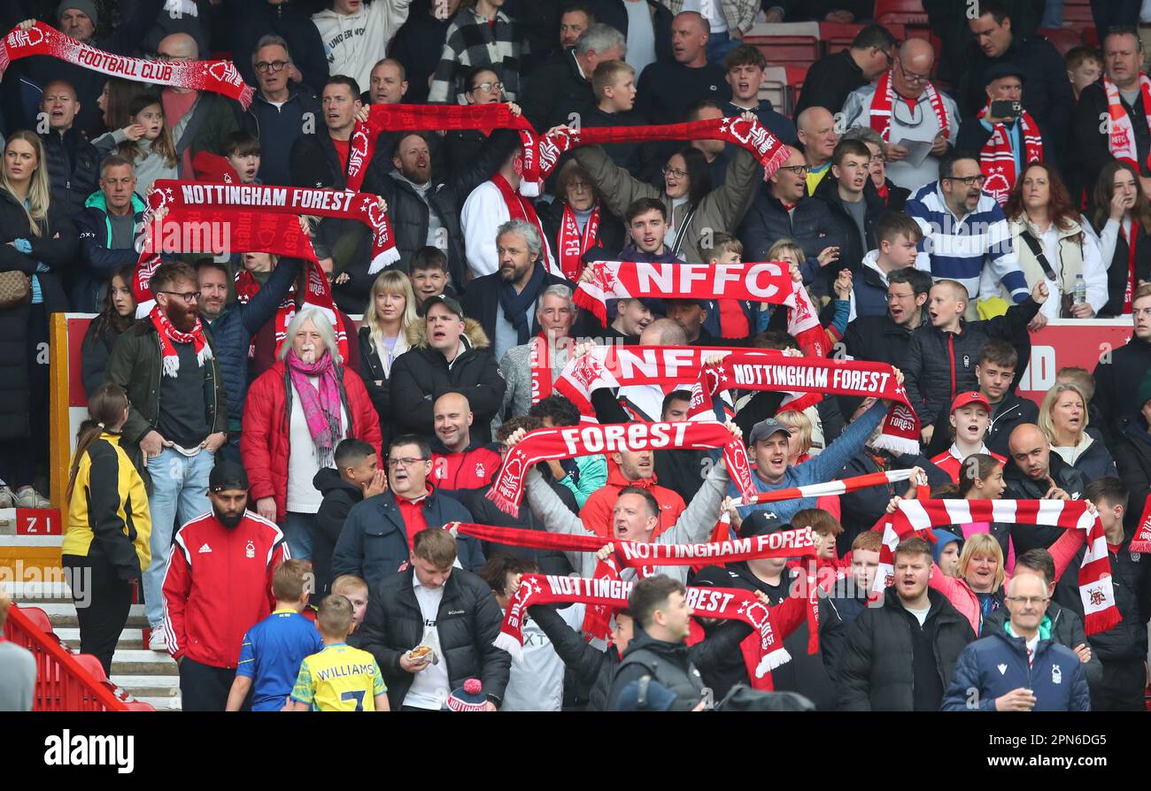 Nottingham, UK. 16th Apr, 2023. Nottingham Forest fans during the ...