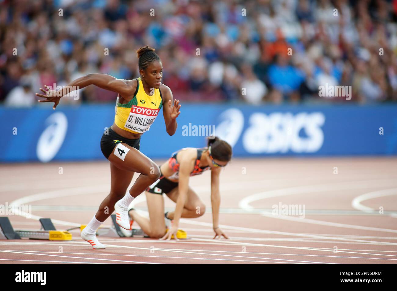 Danielle Williams participating in the London 2017 World Athletics ...