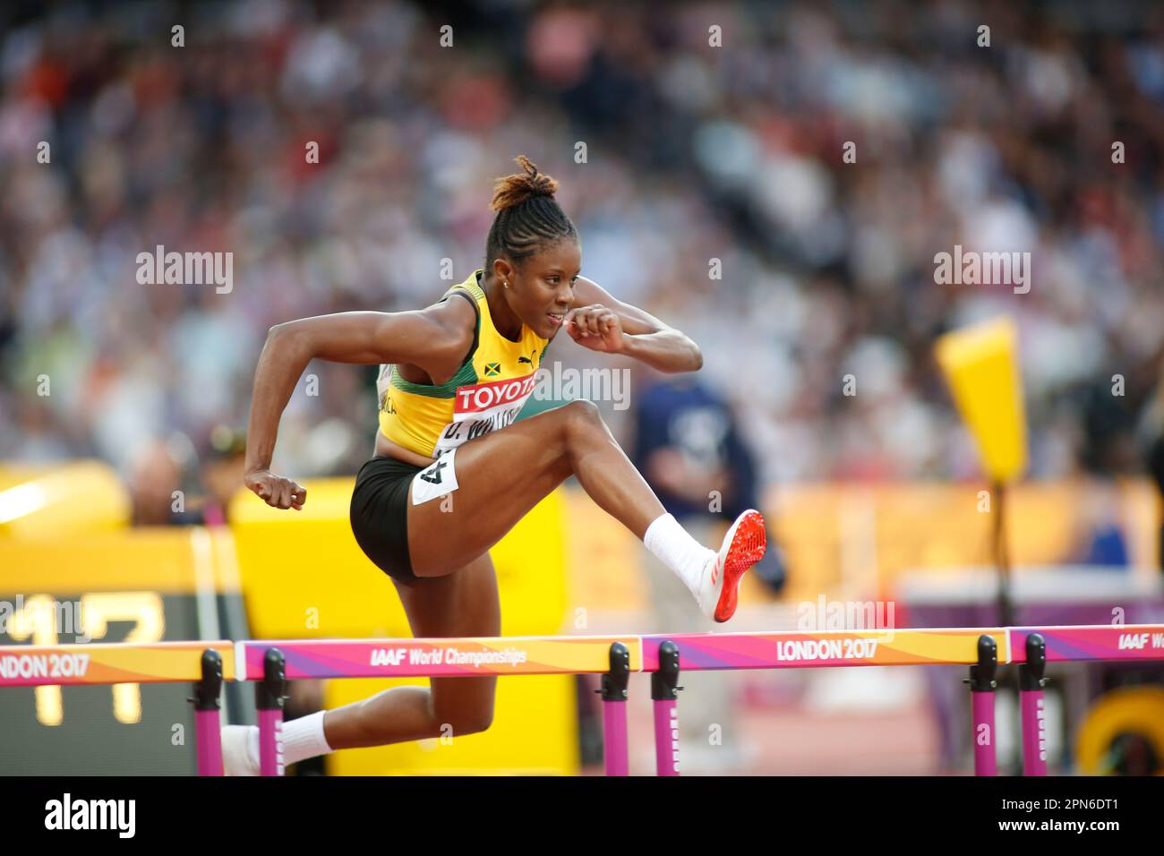 Danielle Williams participating in the London 2017 World Athletics ...