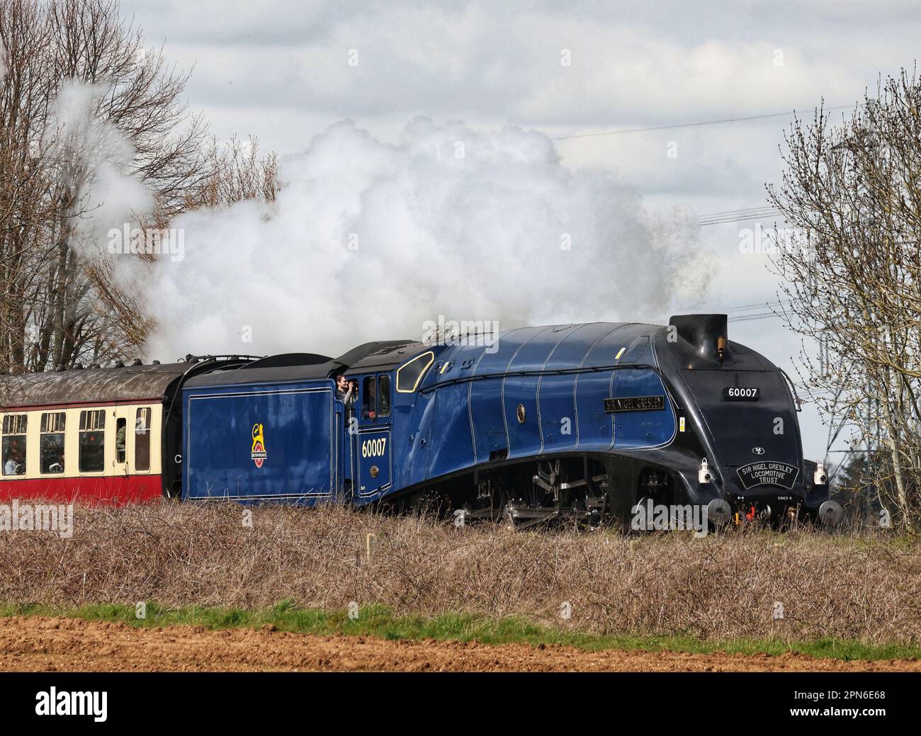 Peterborough, UK. 16th Apr, 2023. The steam locomotive Sir Nigel ...