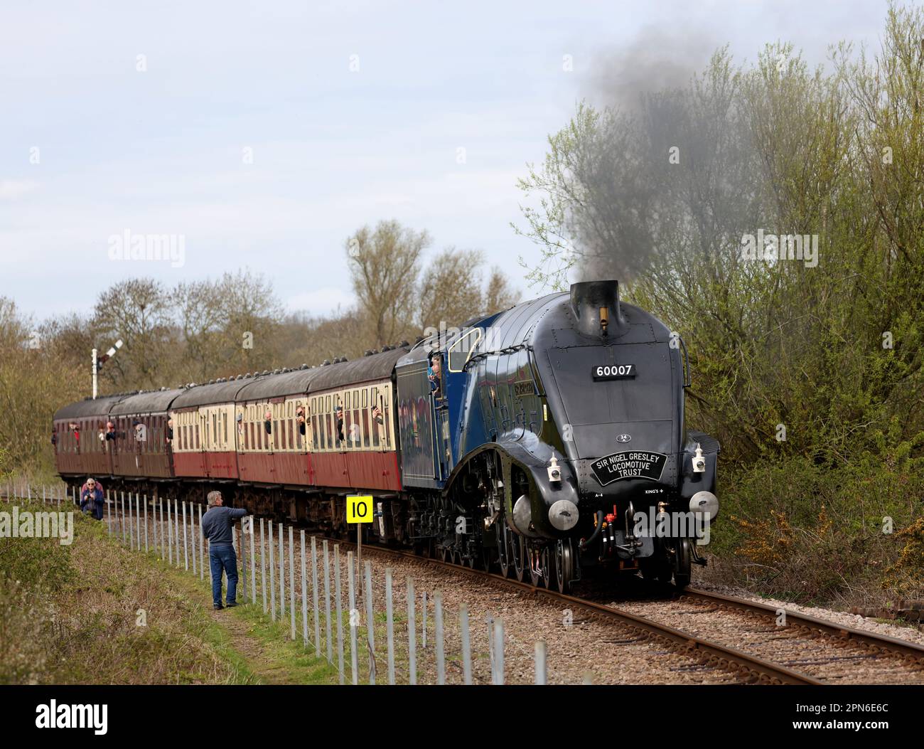 Peterborough, UK. 16th Apr, 2023. The steam locomotive Sir Nigel ...