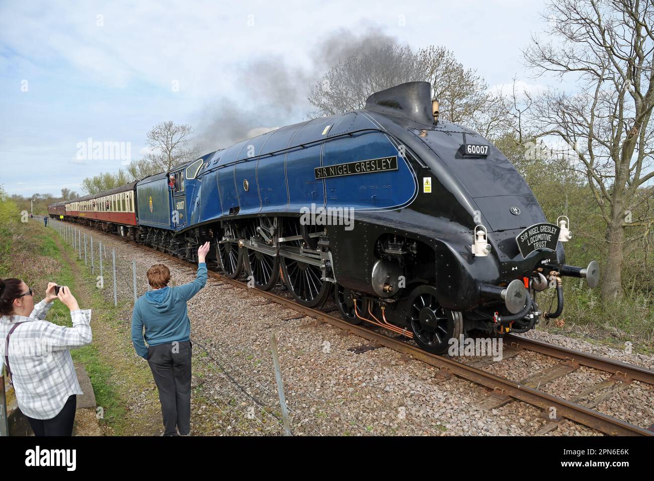 Peterborough, UK. 16th Apr, 2023. The steam locomotive Sir Nigel ...