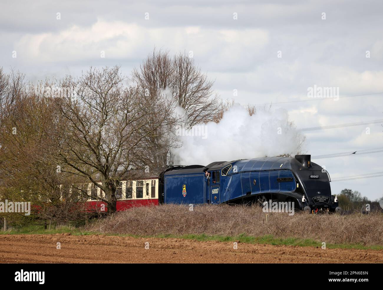 Peterborough, UK. 16th Apr, 2023. The steam locomotive Sir Nigel ...