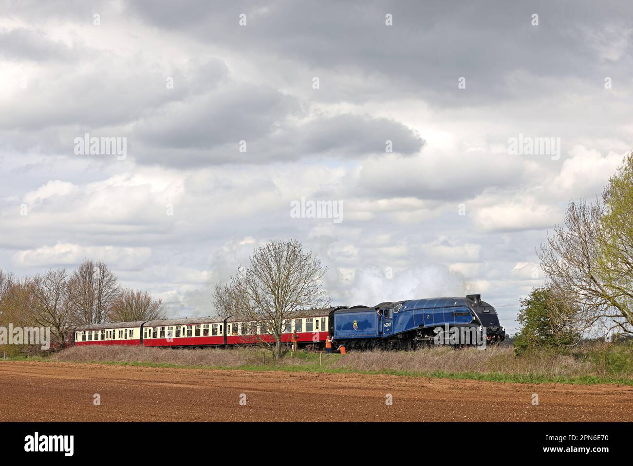 Peterborough, UK. 16th Apr, 2023. The steam locomotive Sir Nigel ...
