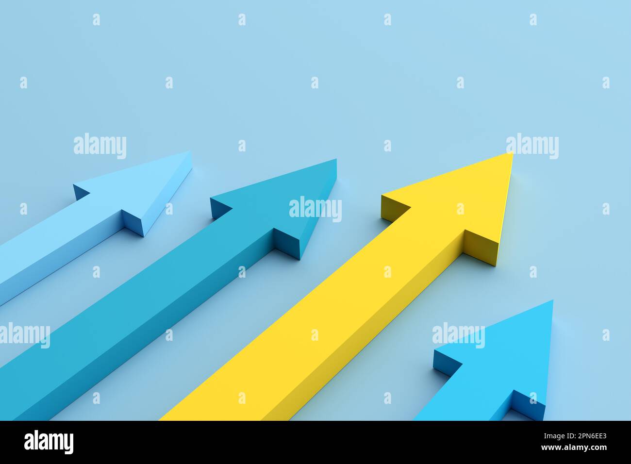 Business competition and competitive advantage concept. Progress and success. Yellow arrow ...