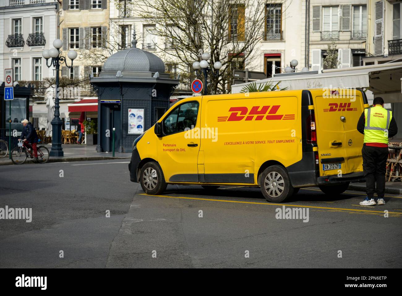 Fontainebleau - France - March 2023: street view of dhl company ...