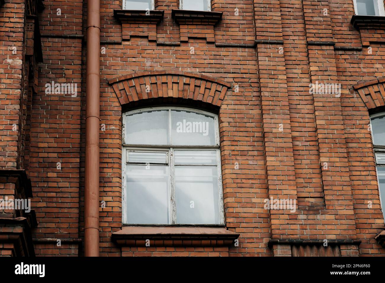 window of old brick building. abandoned brick wall of factory Stock ...