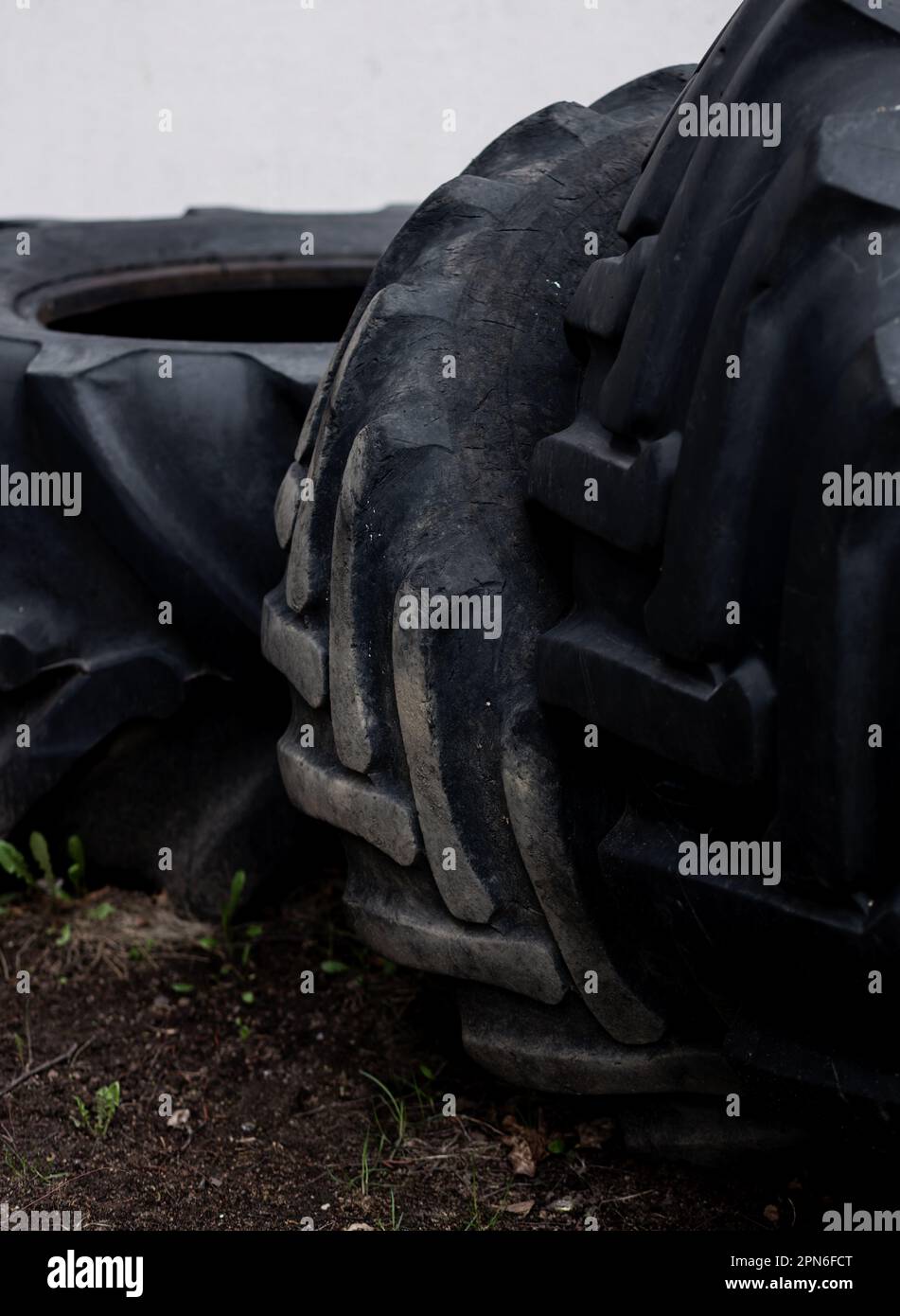 old big truck tires. large worn out car wheels Stock Photo - Alamy