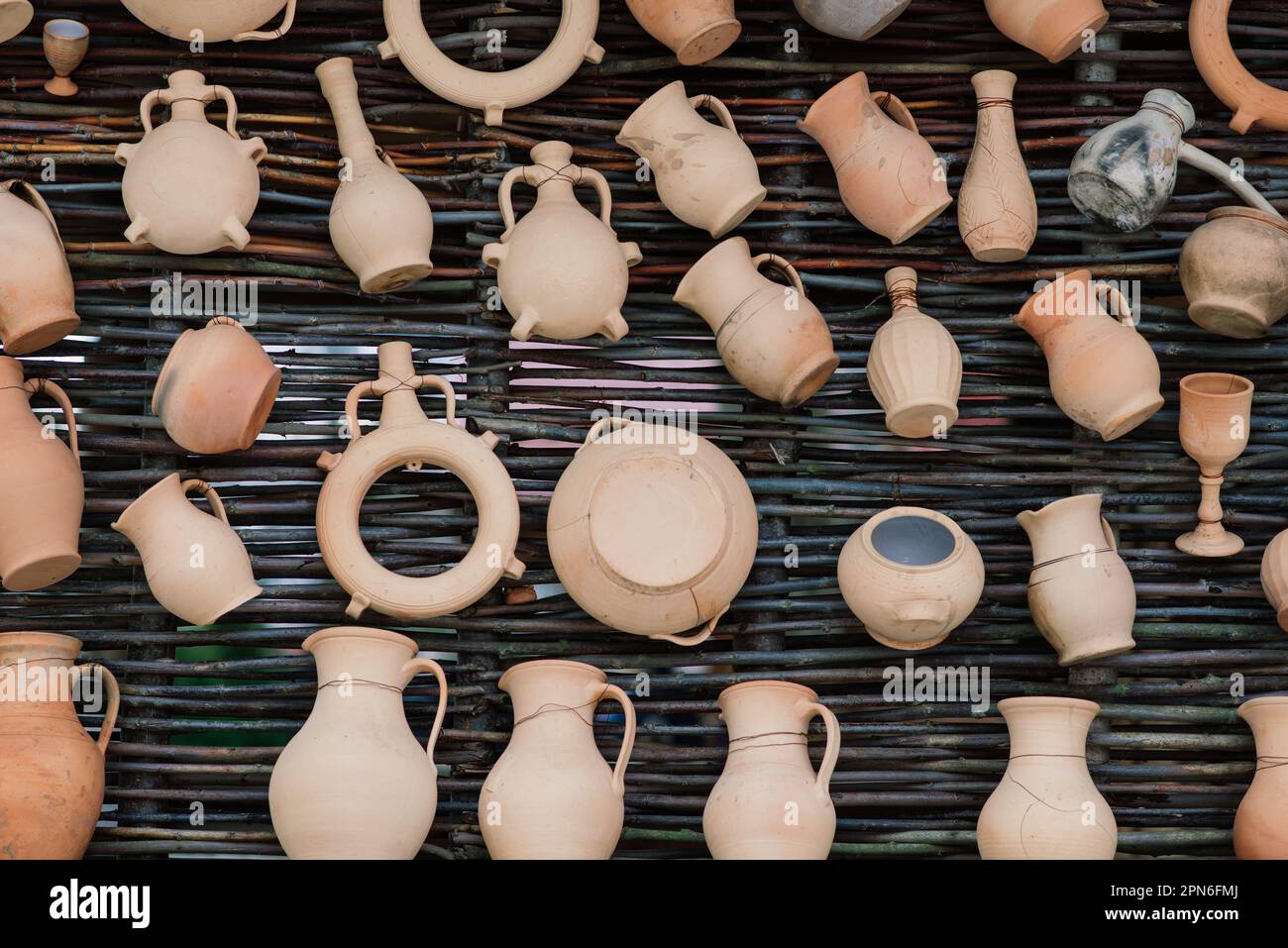 Ceramic clay terracotta jug, pot, vase, kitchen souvenirs in handmade ...