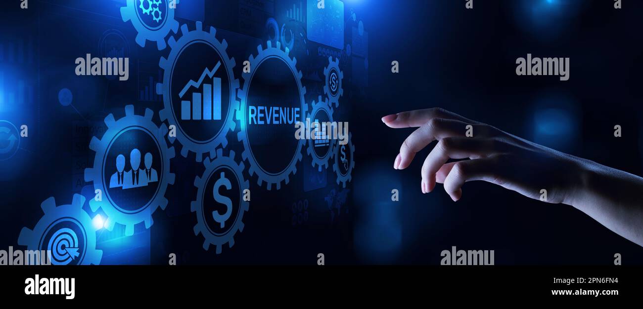 Revenue financial growth business finance concept on screen Stock Photo ...