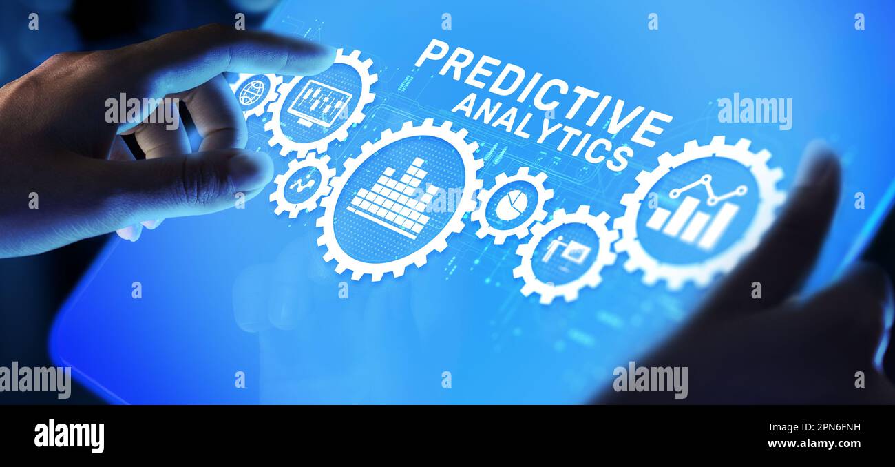 Predictive analytics business intelligence technology concept on screen ... Predictive analytics business intelligence technology concept on screen ...