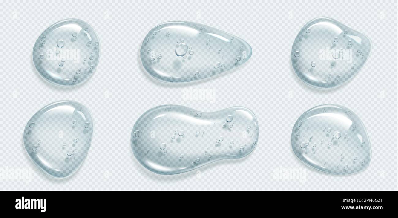 Clear liquid serum texture with bubble. Cosmetic gel drop png on ...