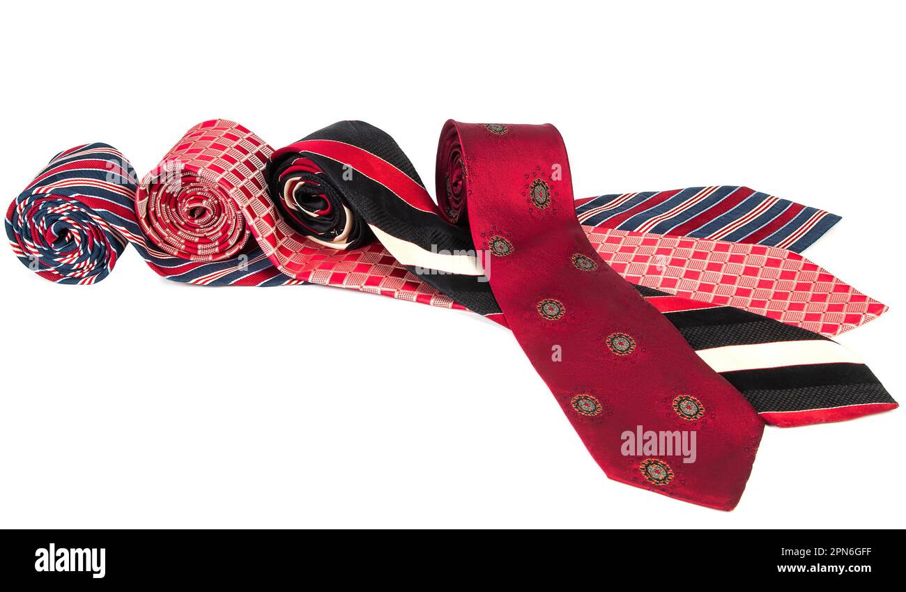 colorful ties isolated on a white background Stock Photo - Alamy