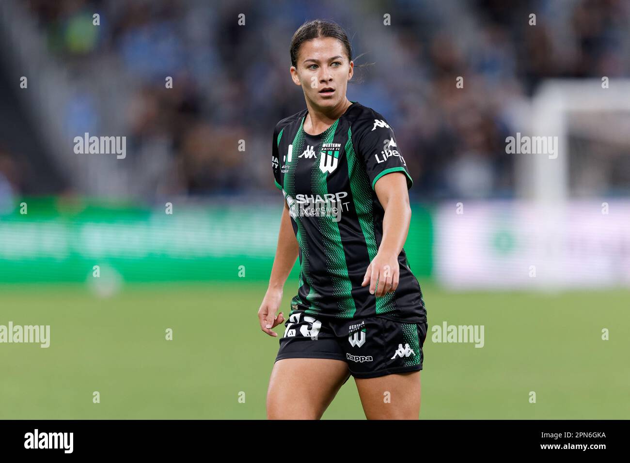 Sydney, Australia. 16th Apr, 2023. Angie Beard of Western United looks ...