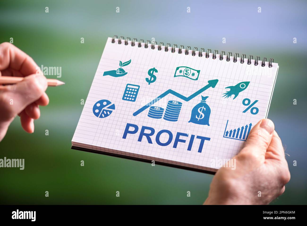 Hand drawing profit concept on a notepad Stock Photo - Alamy