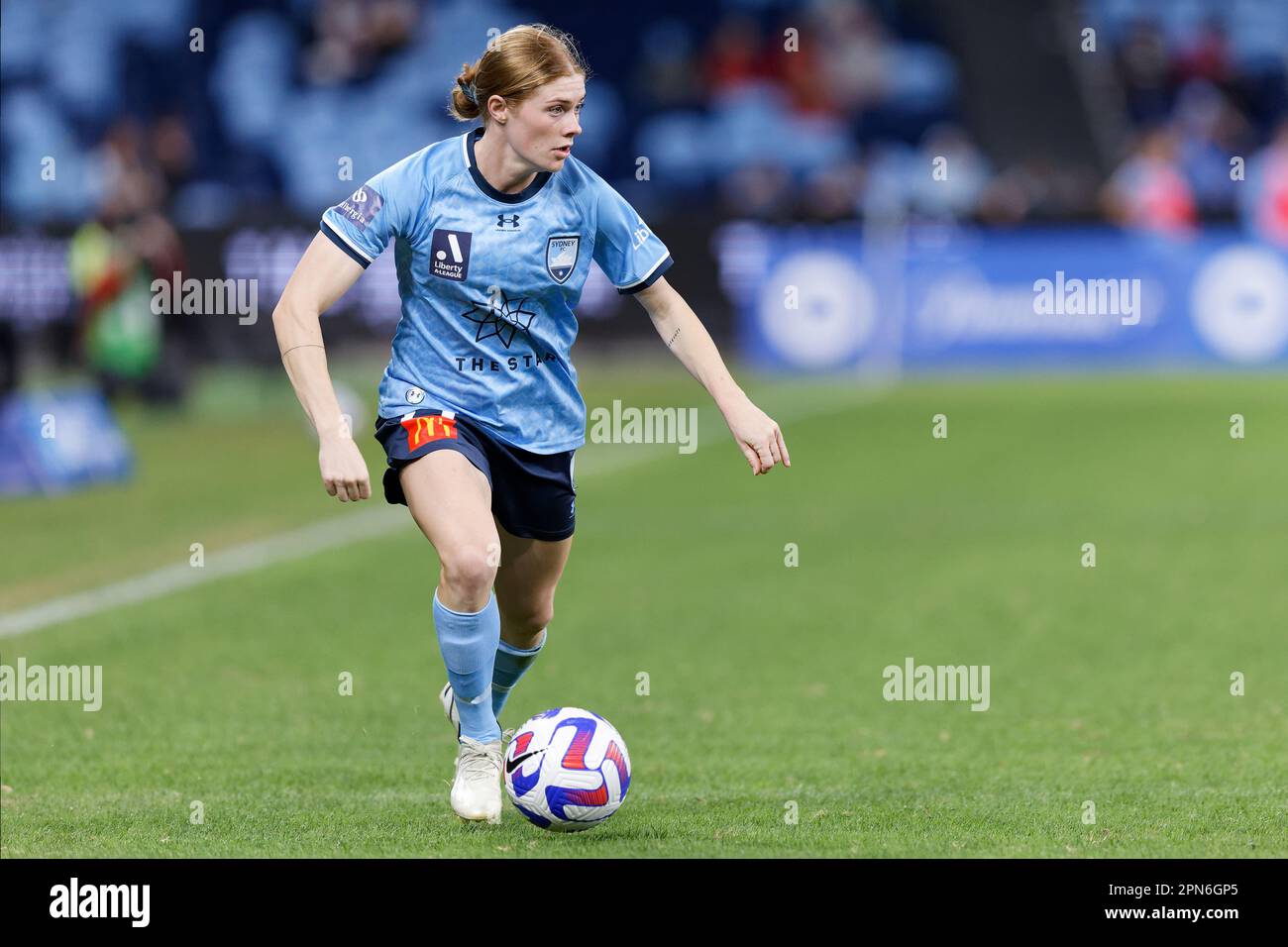 Sydney, Australia. 16th Apr, 2023. Cortnee Vine of Sydney FC controls ...