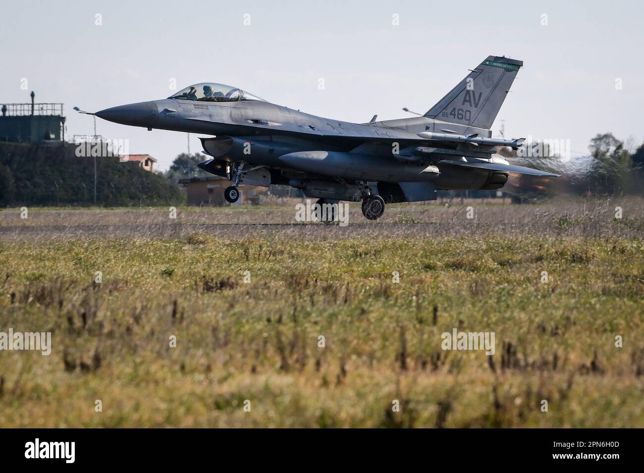Lockheed Martin F-16C Fighting Falcon of the USAF stationed at Aviano ...