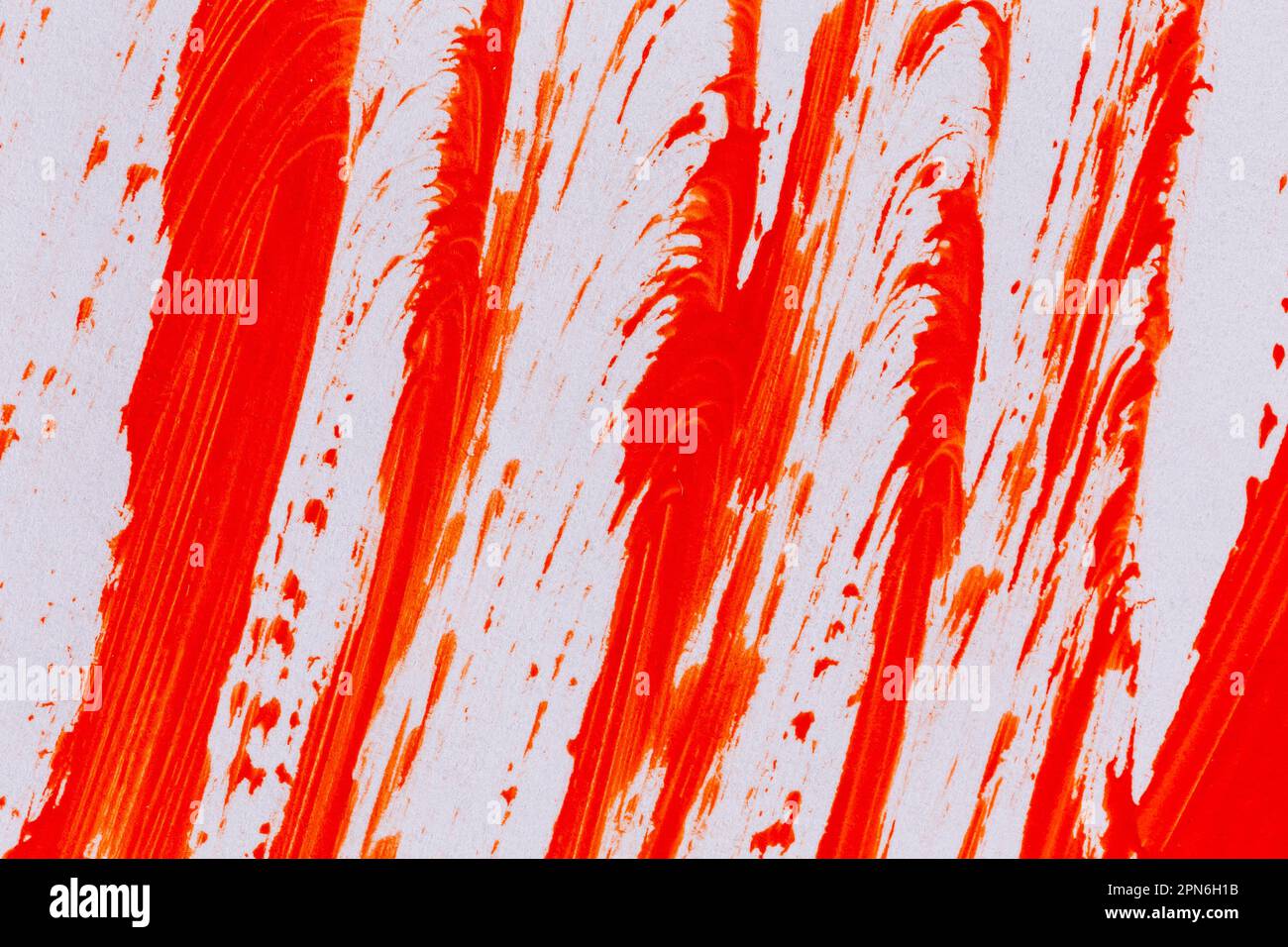 acrylic orange red paint texture background hand made brush on paper ...