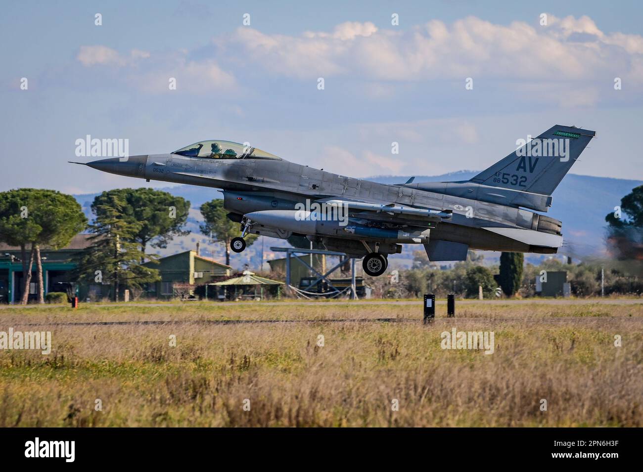Lockheed Martin F-16C Fighting Falcon of the USAF stationed at Aviano ...