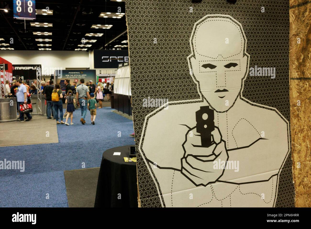 Indianapolis, United States. 16th Apr, 2023. A figure on a target ...
