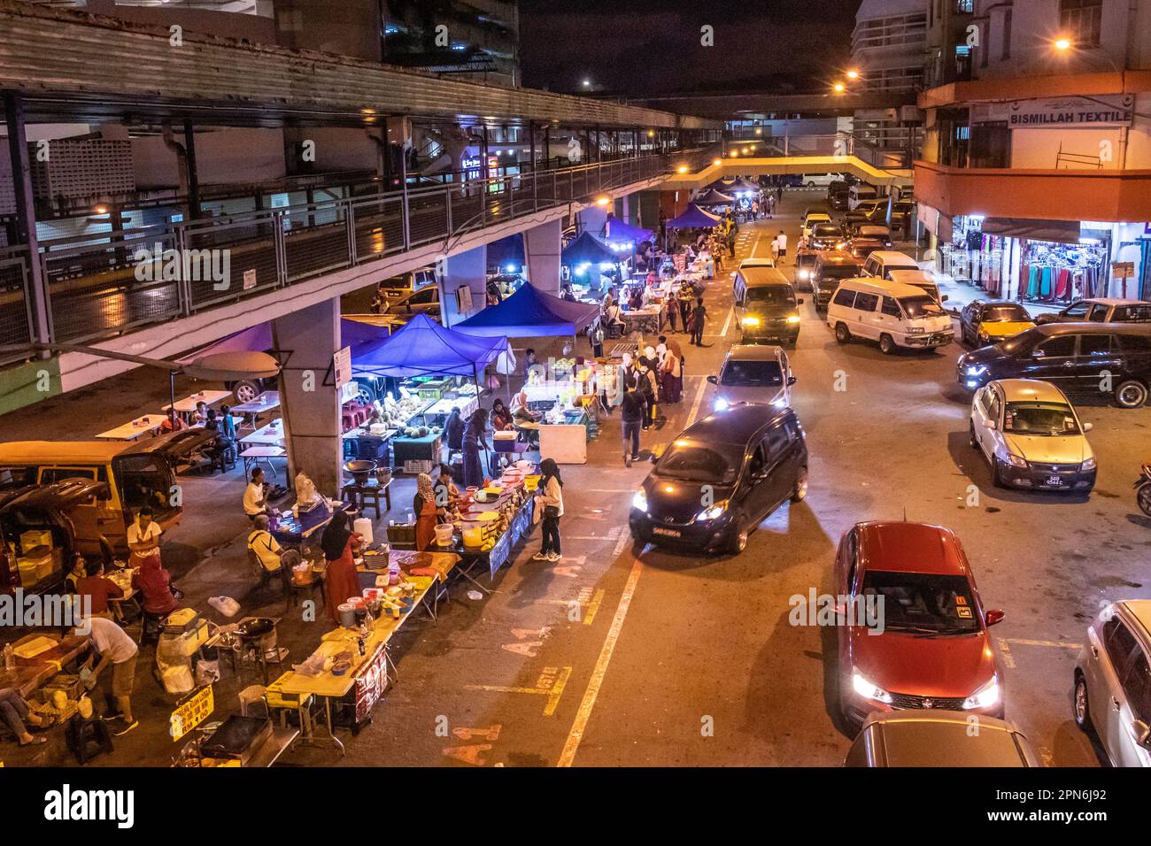 Kota Kinabalu cities seafront and Gaya street, Sabah Borneo Malaysia ...