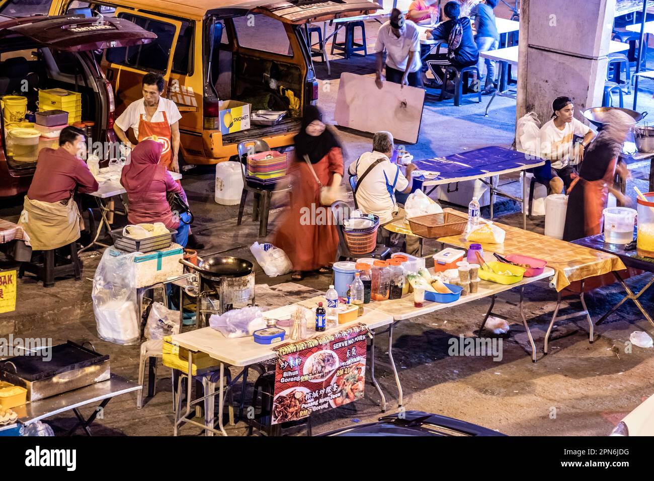 Kota Kinabalu cities seafront and Gaya street, Sabah Borneo Malaysia ...