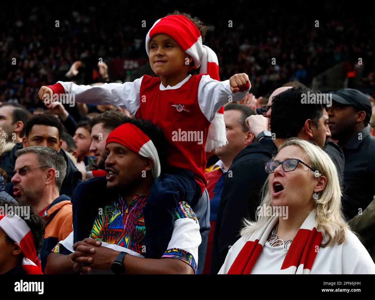 Young Arsenal Fan during English Premier League soccer match between ...