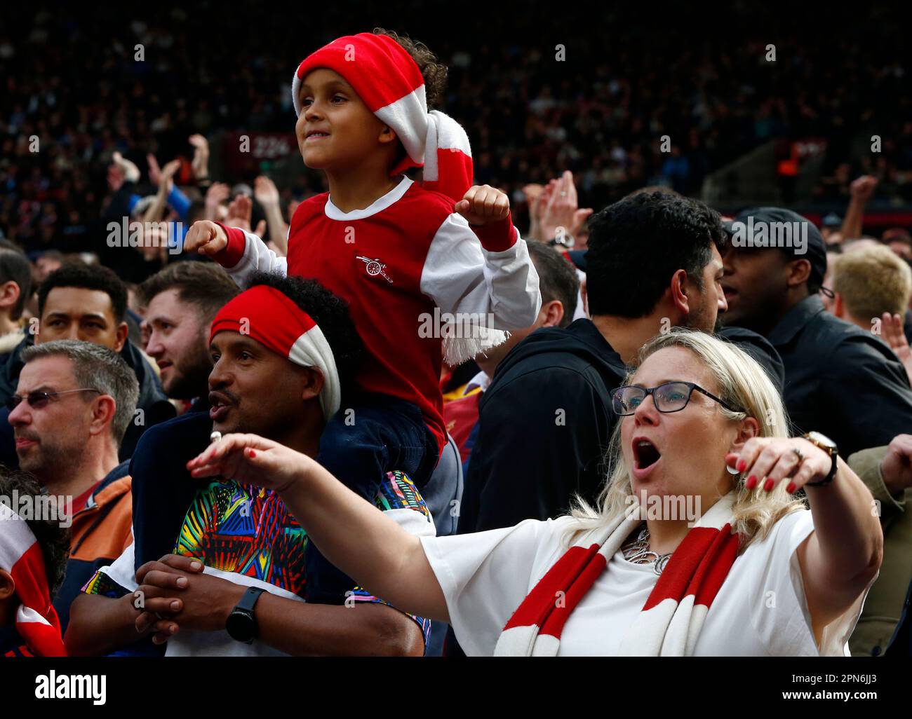 Young Arsenal Fan during English Premier League soccer match between ...