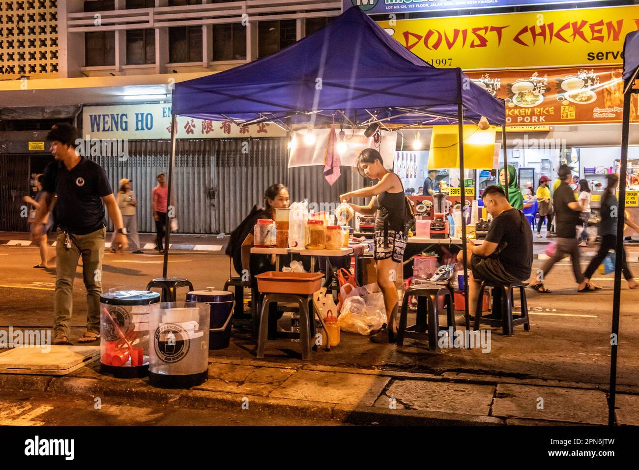 Kota Kinabalu cities seafront and Gaya street, Sabah Borneo Malaysia ...