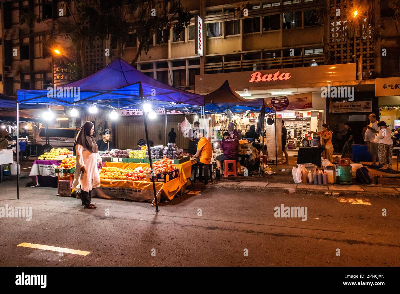 Kota Kinabalu cities seafront and Gaya street, Sabah Borneo Malaysia ...