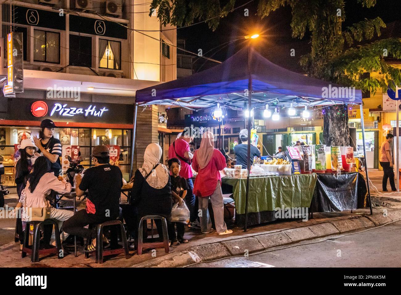 Kota Kinabalu cities seafront and Gaya street, Sabah Borneo Malaysia ...