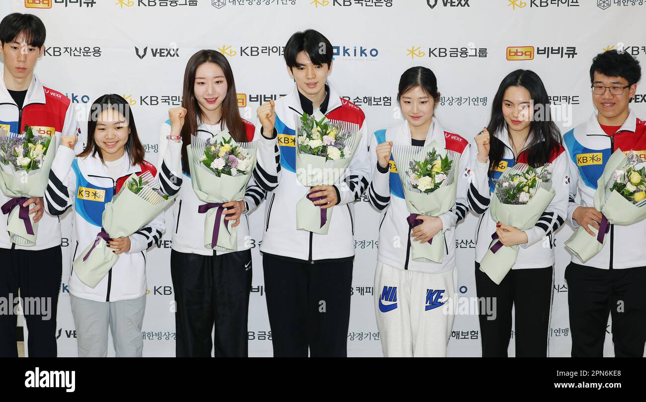 17th Apr, 2023. S. Korean team returns after taking silver at World ...