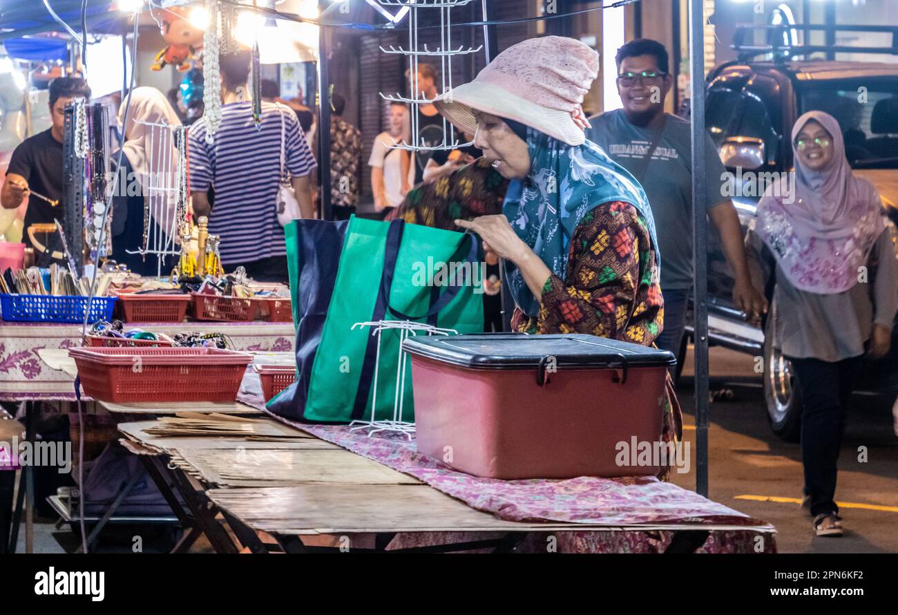 Kota Kinabalu cities seafront and Gaya street, Sabah Borneo Malaysia ...