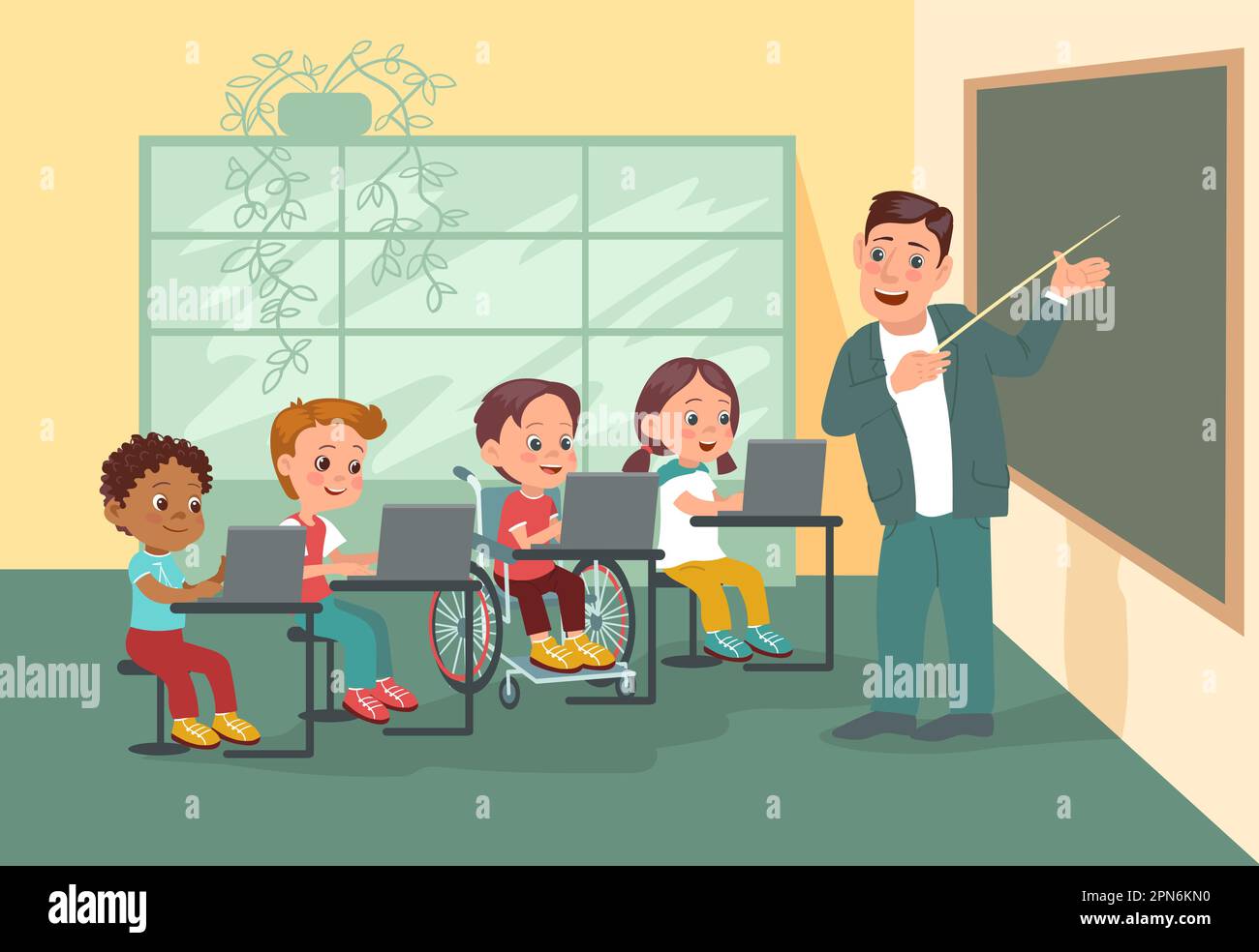 Classroom kids disabled Stock Vector Images - Alamy