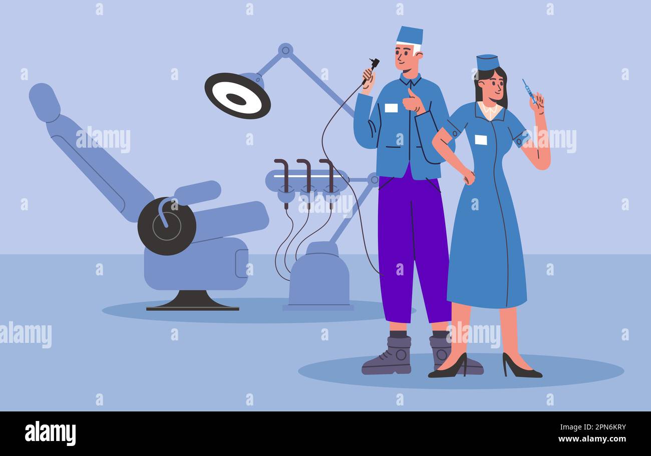 Dentists team. Doctors in hospital with sick tooth x-ray. Medical staff ...