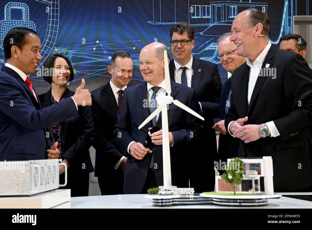 17 April 2023, Lower Saxony, Hanover: German Chancellor Olaf Scholz ...