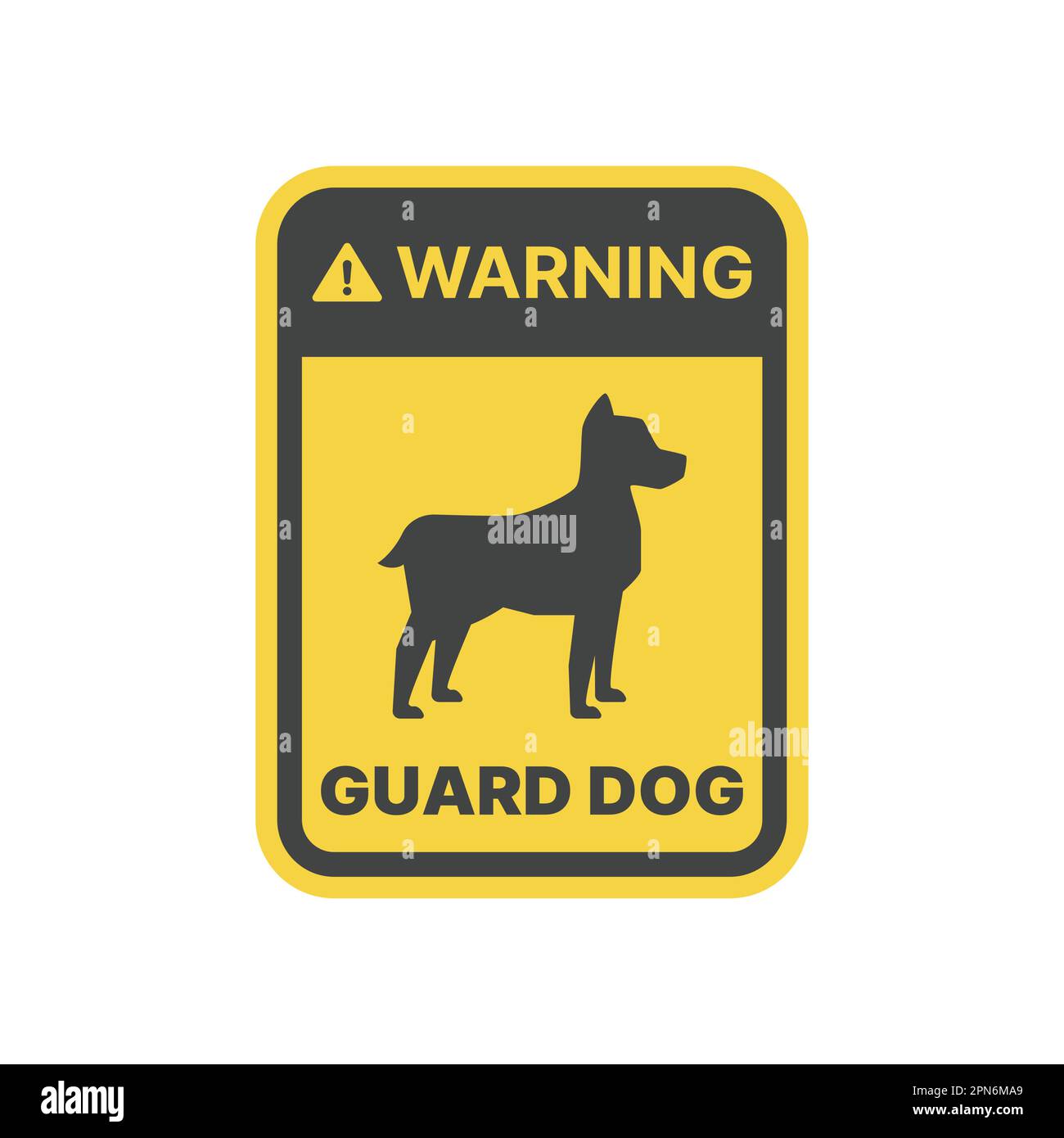 Beware dog yellow vector sign. Warning and caution guard dog label ... Beware dog yellow vector sign. Warning and caution guard dog label ...