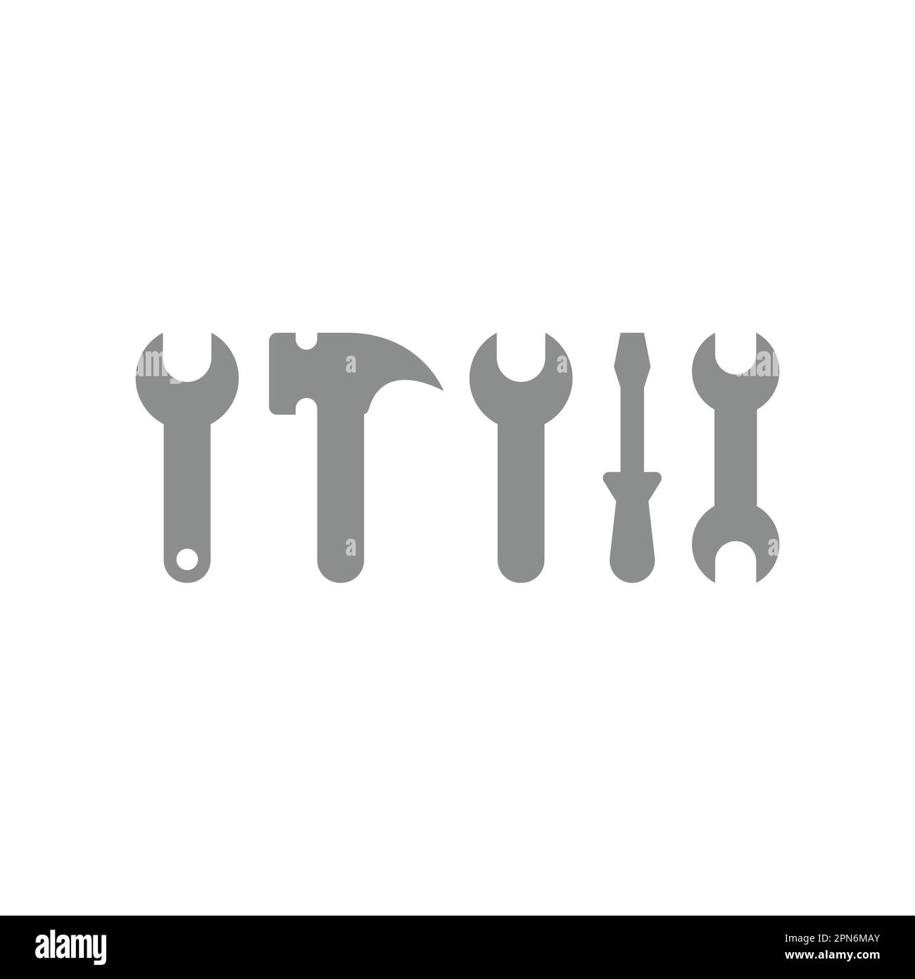 Hamer, wrench and screwdriver tool vector icon set. Settings, under ... Hamer, wrench and screwdriver tool vector icon set. Settings, under ...