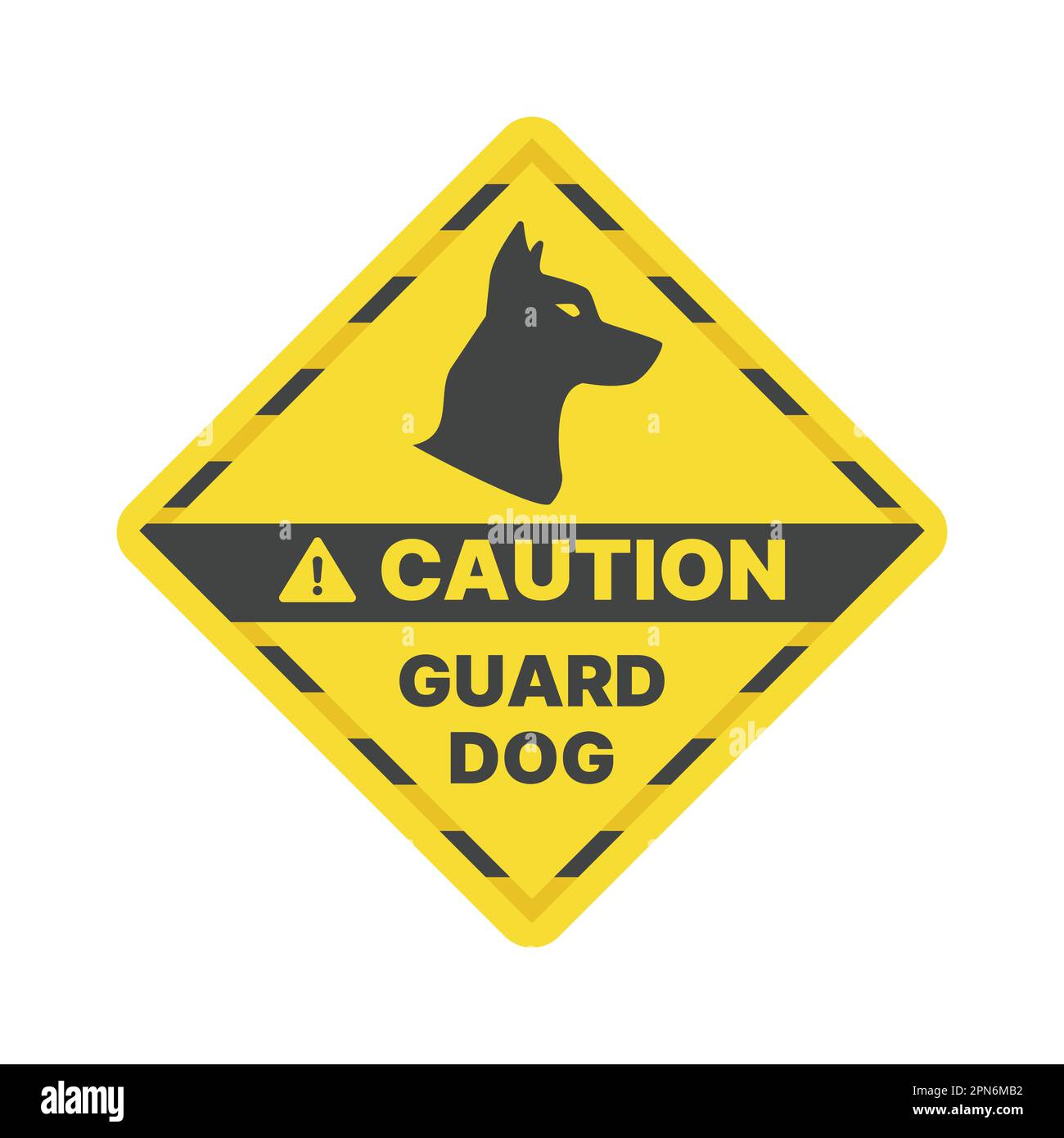 Beware dog yellow vector sign. Warning and caution guard dog label ... Beware dog yellow vector sign. Warning and caution guard dog label ...