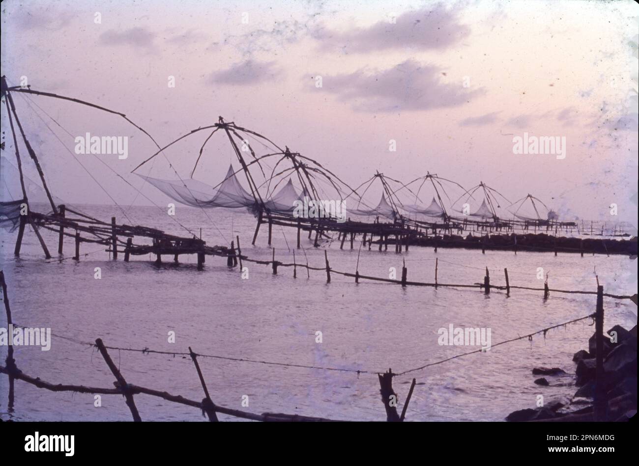 Chinese fishing nets are a type of stationary lift net in India and ...