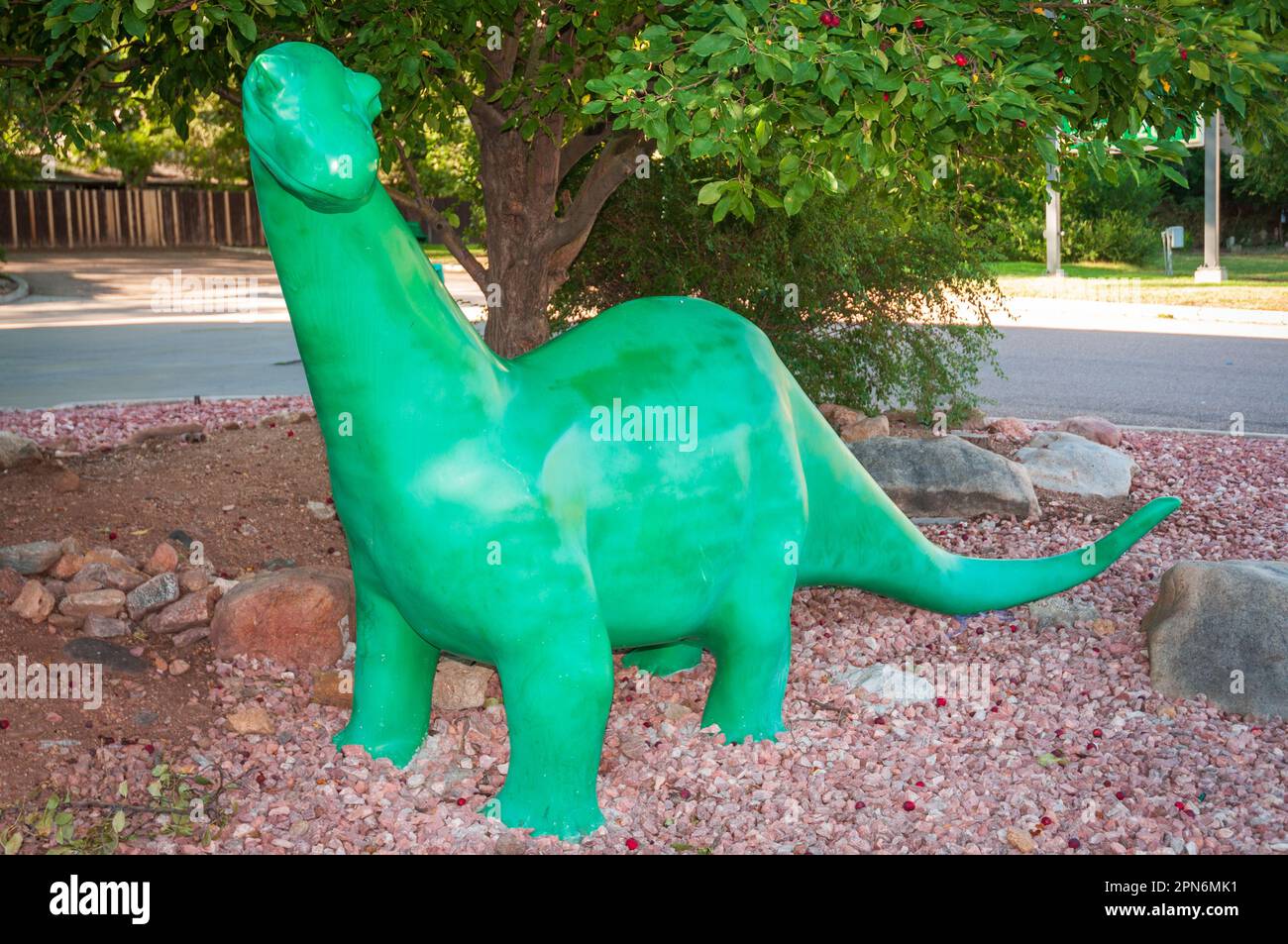 Green dinosaur art installation hi-res stock photography and images - Alamy