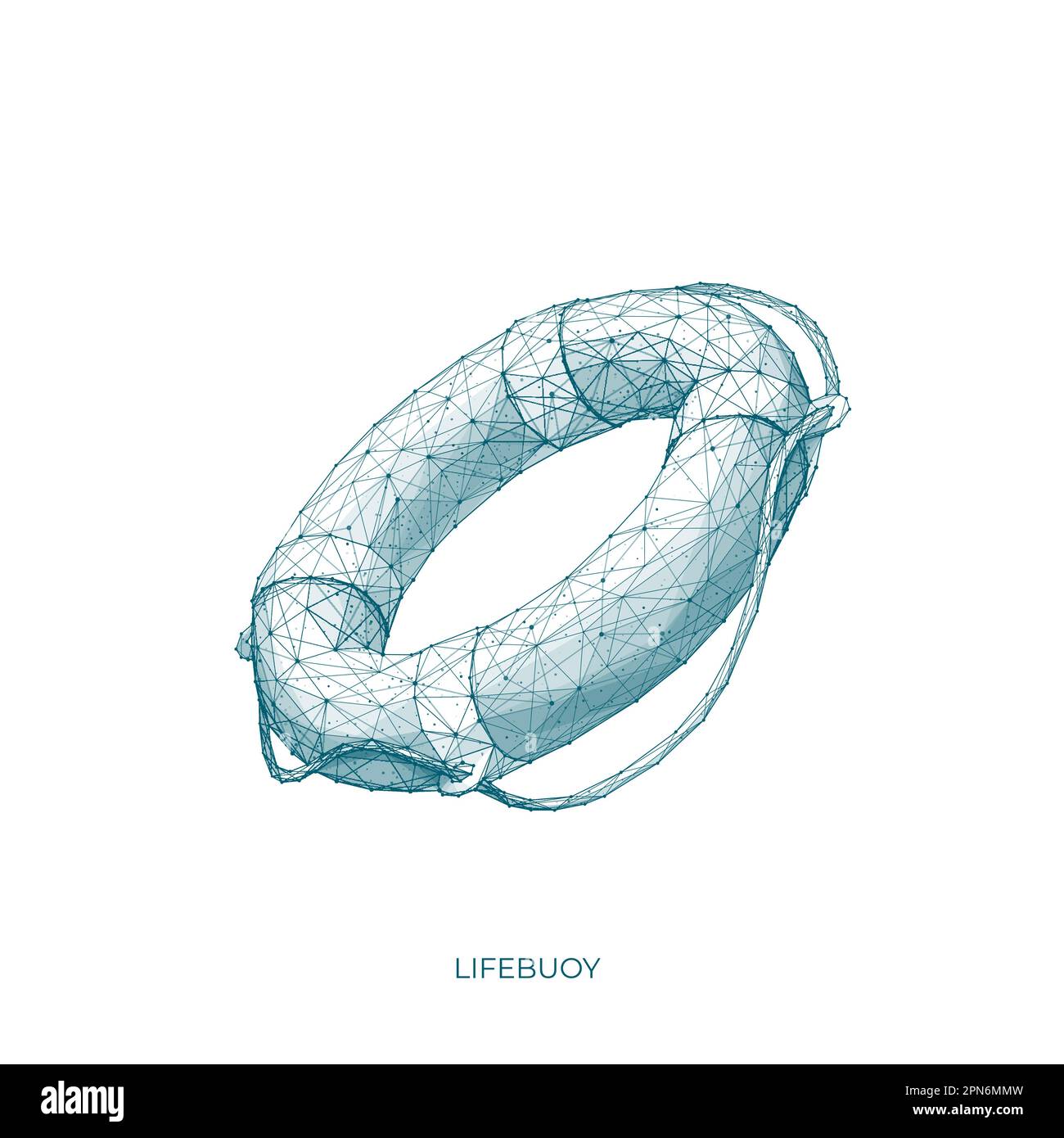 Low poly Lifebuoy. Isolated abstract lifebuoy on white background Stock ...