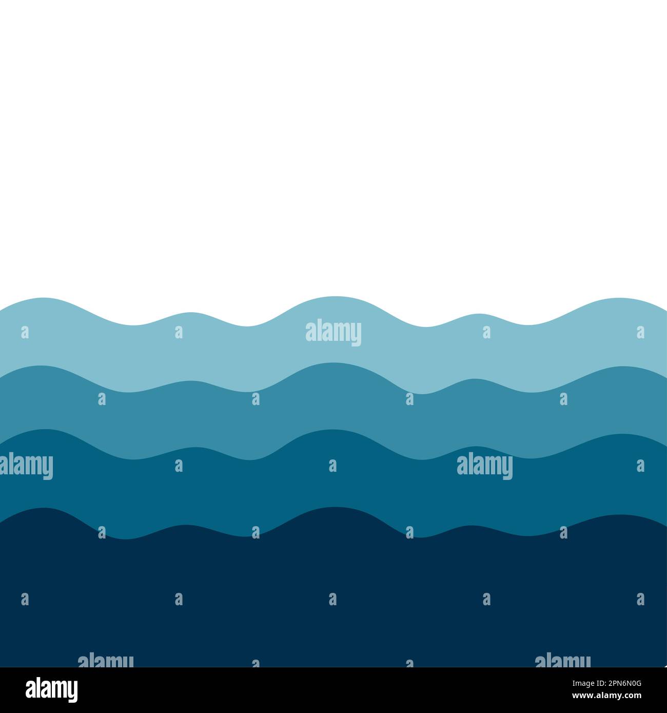 Sea waves vector illustration flat style. Waves on the water Stock ...
