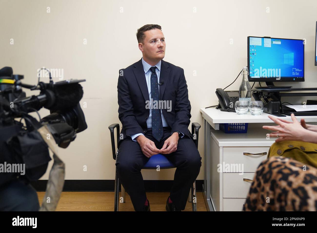 Shadow health secretary Wes Streeting during a visit to meet staff and ...